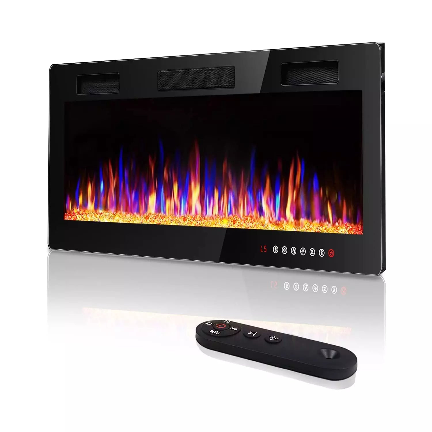 Vitesse Ultra-Thin Wall Mounted Electric Fireplace with Touch Screen a